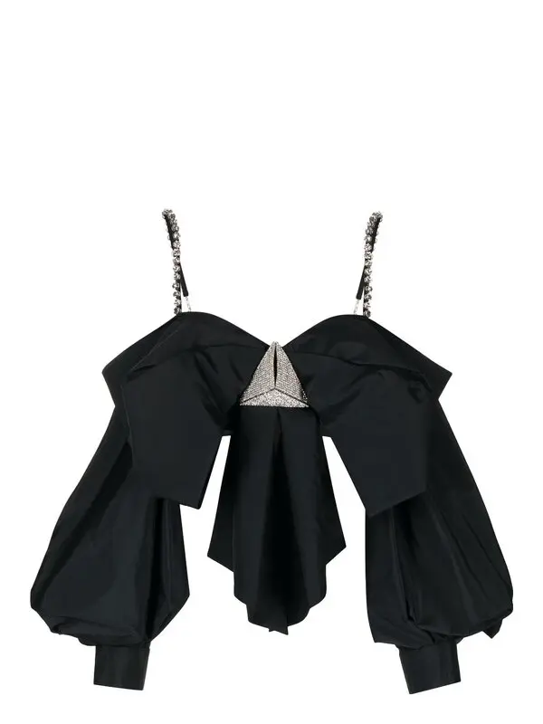AREA Oversized Bow-detail Top - Black