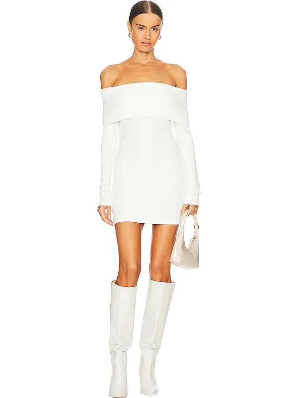 Enza Costa Off-shoulder Sweater Mini Dress - Winter White
