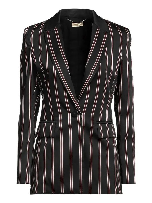 LIU •JO Striped Twill Blazer - Black