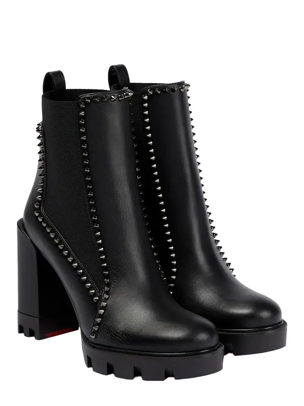 CHRISTIAN LOUBOUTIN Out Line Studded Ankle Boots - Black