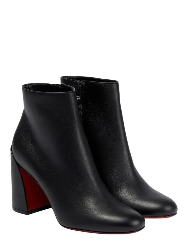 CHRISTIAN LOUBOUTIN Leather Ankle Boots - Black