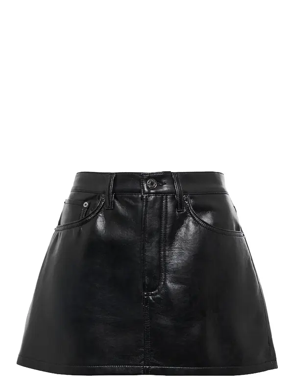 AGOLDE Faux-leather Mini Skirt - Black