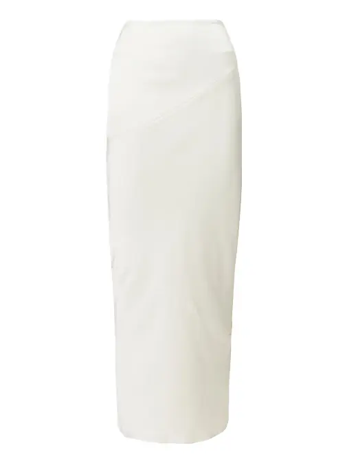 House Of Cb Colette Satin Midi Skirt - Ivory