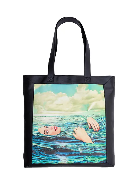 SELETTI Seagirl Tote Bag - Black/blue/pink