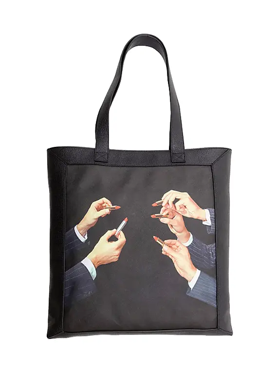 SELETTI Lipstick Tote Bag - Black