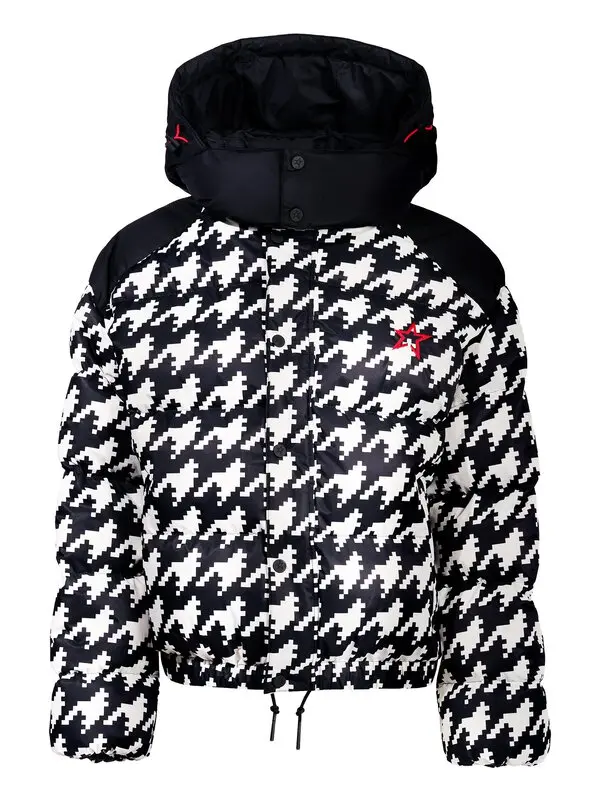 Perfect Moment Houndstooth Puffer Jacket - Houndstooth-black-snow-white