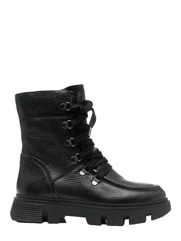 Geox Vilde 45mm Lace-up Leather Boots - Black