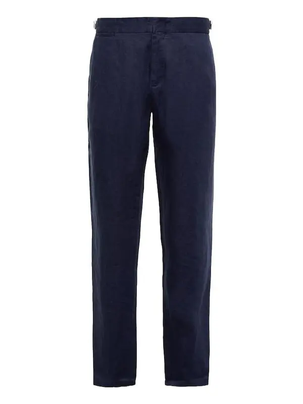 Orlebar Brown Griffon Linen Pants - Blue