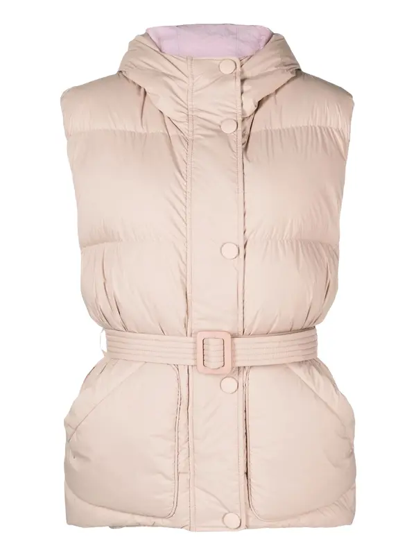 IENKI IENKI Belted-waist Puffer Vest - Pink