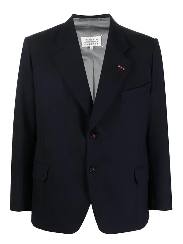 MAISON MARGIELA Single-breasted Wool Blazer - Blue