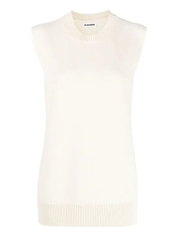 JIL SANDER Cashmere Wool-blend Knit Vest - White