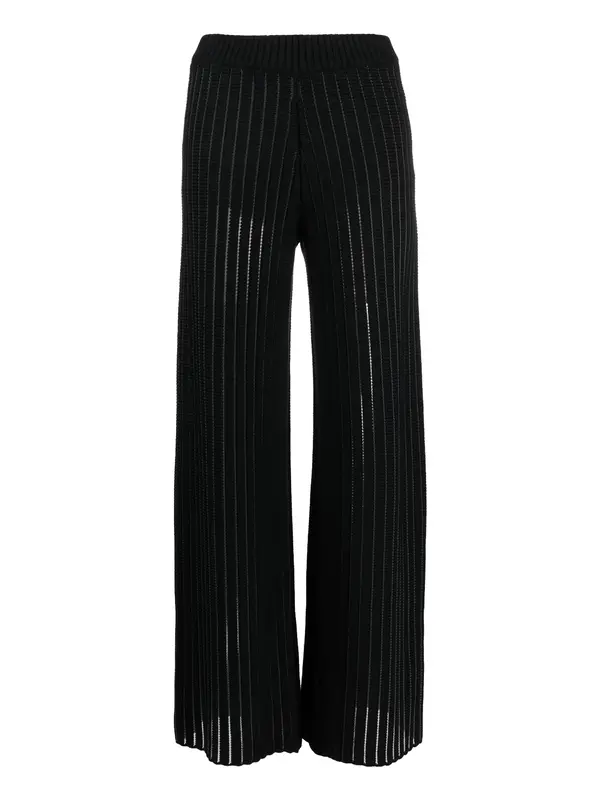 Fabiana Filippi Chunky-knit Wide-leg Trousers - Black