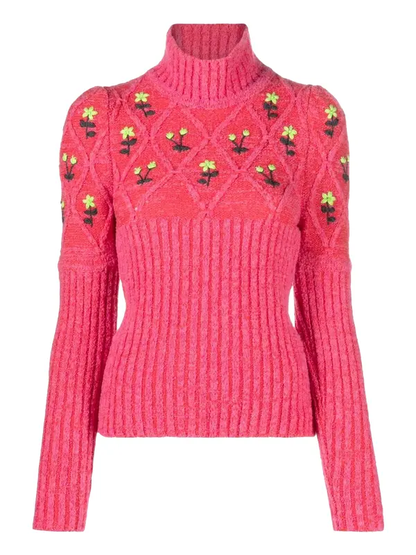 CORMIO Oma Floral-embroidered Jumper - Pink