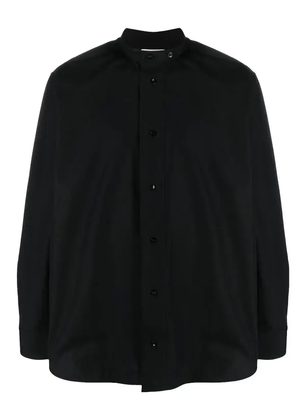 JIL SANDER Band-collar Cotton Shirt - Black