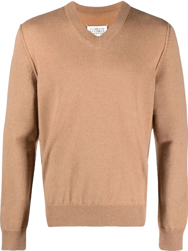 MAISON MARGIELA V-neck Jumper - Brown