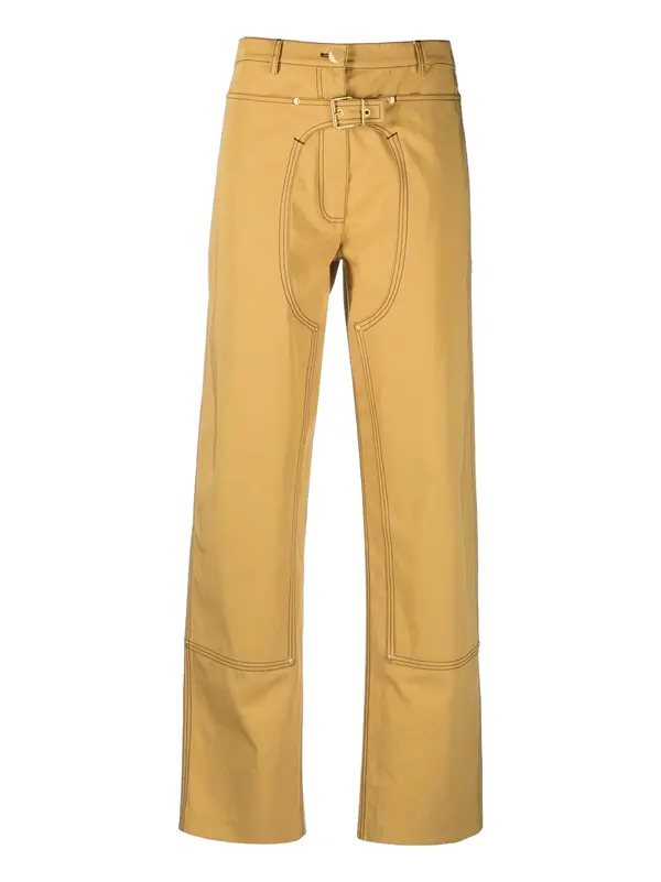 Stella McCartney Buckle-detail Straight Trousers - Yellow