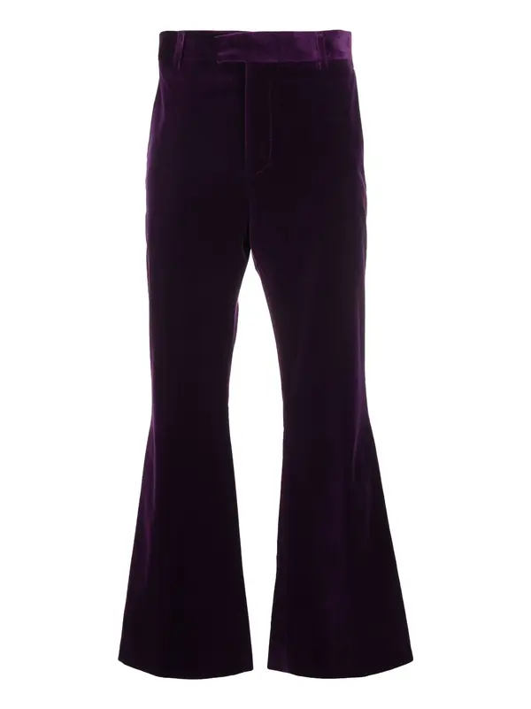 Palm Angels Tailored Velvet Kick-flare Trousers - Purple