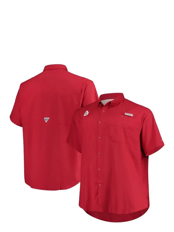 Columbia Oklahoma Sooners Big & Tall Tamiami Omni-shade Button-down Shirt - Crimson
