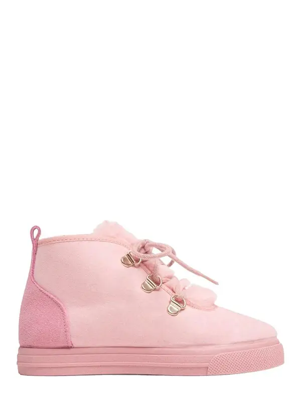CHILDRENCHIC Faux Shearling Lined Bootie Sneaker - Pink