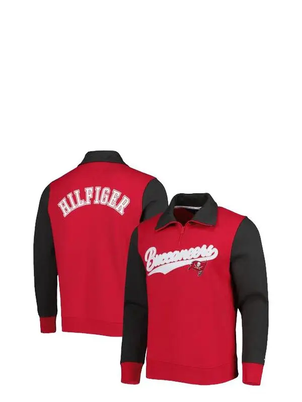 Tommy Hilfiger Tampa Bay Buccaneers Aiden Quarter-zip Sweatshirt - Red