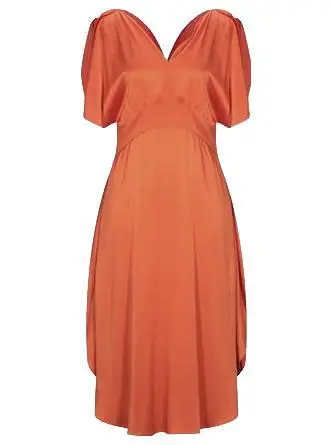 Stella McCartney Flared Midi Dress - Orange