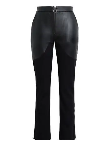 Wolford Straight Leg Pants With Coated Fabric Detail - Black