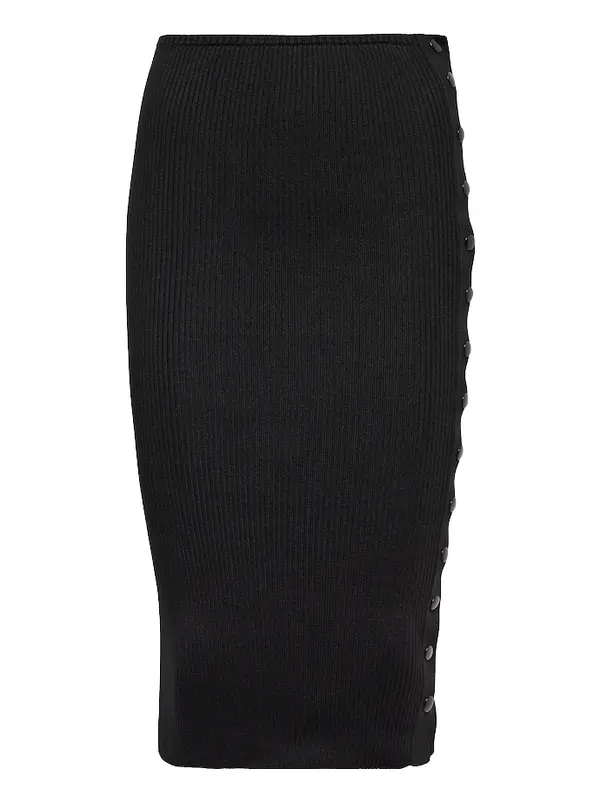 PETAR PETROV Finn Ribbed-knit Pencil Skirt - Black