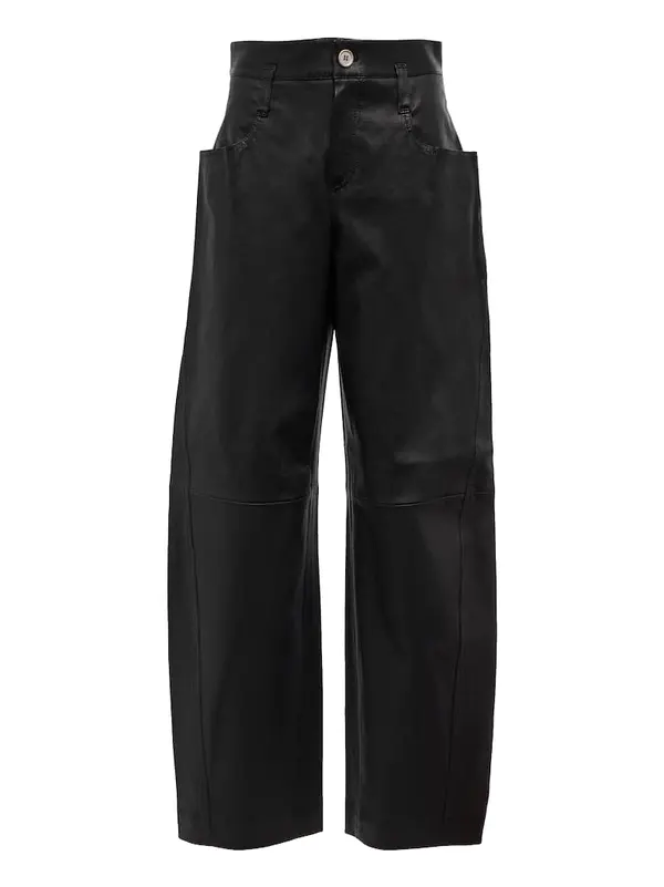 Stouls Cassidy High-rise Wide-leg Leather Pants - Black