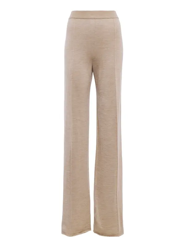 THE ROW Egle Knitted Wide-leg Pants - Beige