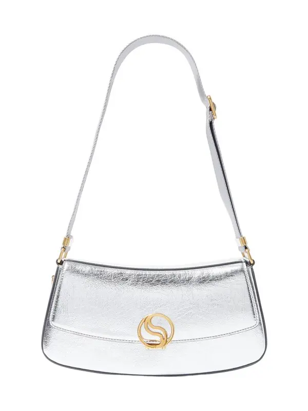 Stella McCartney S-wave Metallic Shoulder Bag - Silver