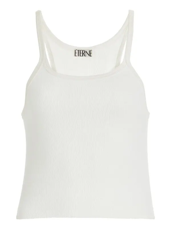 Eterne Ribbed Cotton Tank Top - Ivory