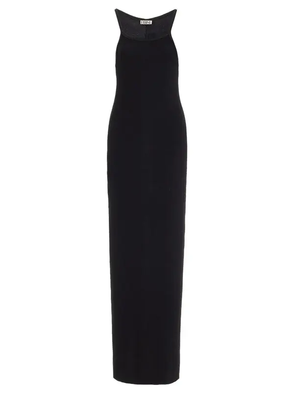 Eterne Stretch Cotton-blend Maxi Dress - Black