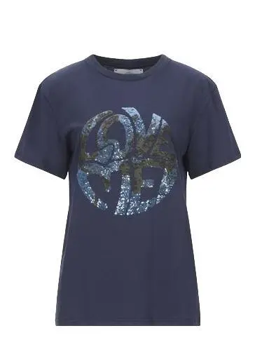 Alberta Ferretti Organic Cotton T-shirt With Sequin Detail - Blue