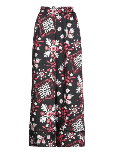 DIMORA Floral Wide Leg Pants - Black