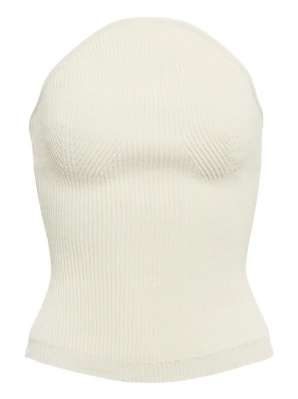 Khaite Jericho Ribbed-knit Bustier - White