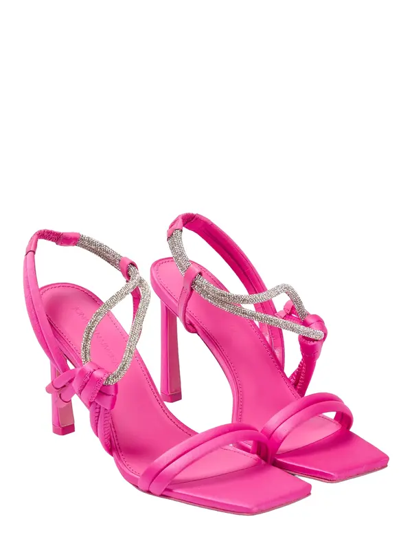 Simkhai Cassie Embellished Satin Sandals - Pink