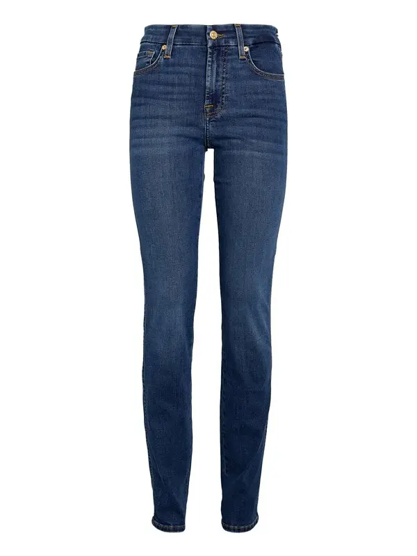 7 For All Mankind The Straight Bair High-rise Jeans - Blue