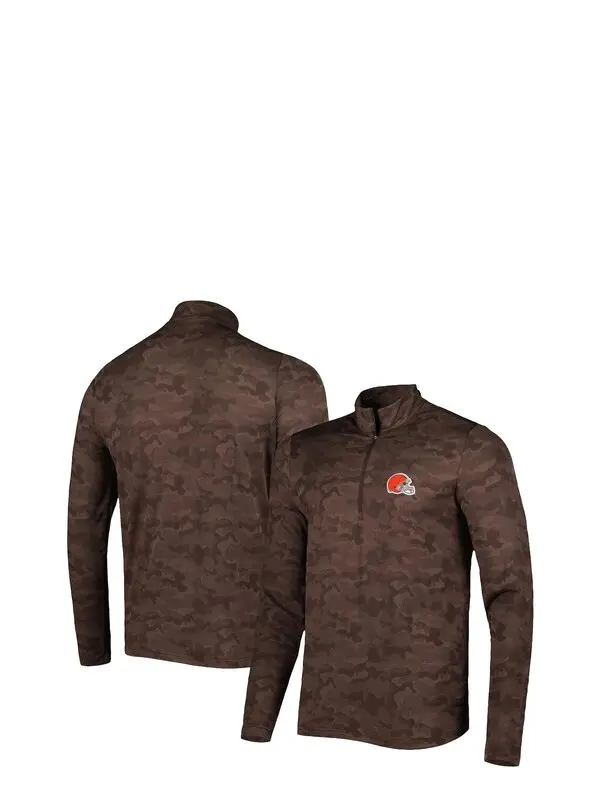 ANTIGUA Cleveland Browns Brigade Quarter-zip Sweatshirt - Brown