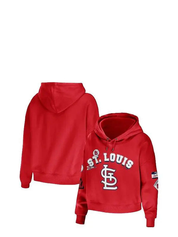 WEAR BY ERIN ANDREWS St. Louis Cardinals Cropped Pullover Hoodie - Red