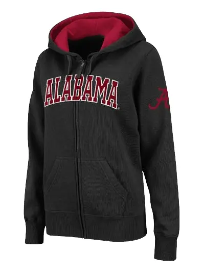 COLOSSEUM Stadium Athletic Alabama Crimson Tide Arched Name Full-zip Hoodie - Black