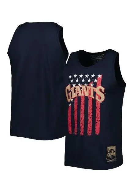 Mitchell & Ness San Francisco Giants Cooperstown Collection Stars And Stripes Tank Top - Navy