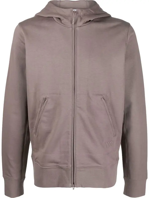 Y3 Zip-up Cotton Hoodie - Grey
