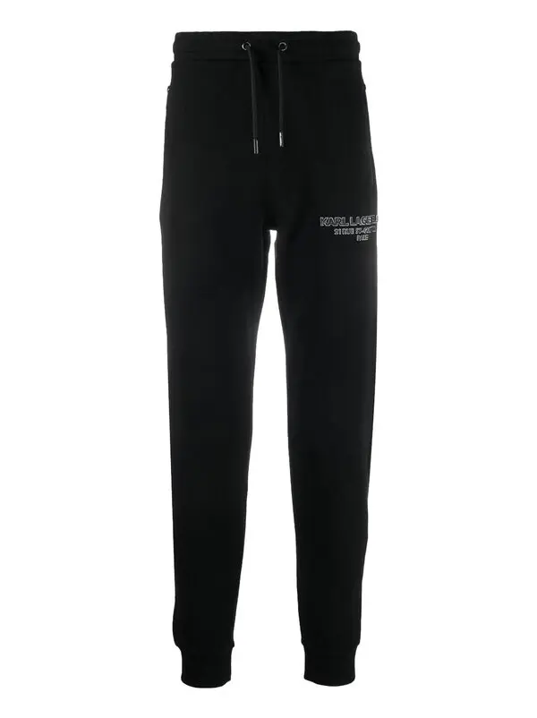 Karl Lagerfeld Embossed-logo Track Pants - Black