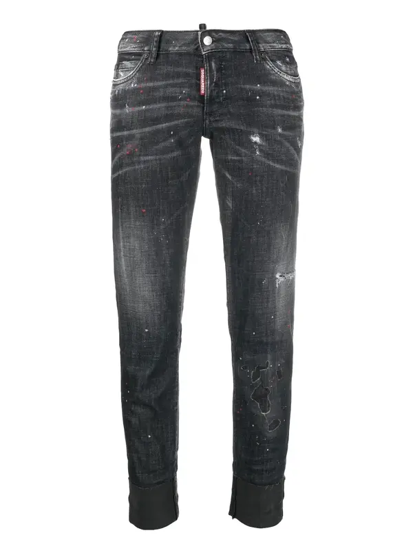 Dsquared2 Splatter-detailed Cropped Jeans - Black
