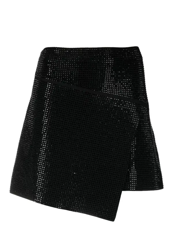 ANDREĀDAMO Crystal-embellished Mini Skirt - Black