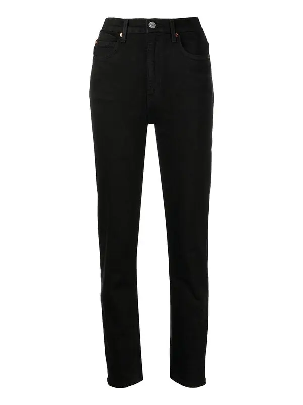 RE/DONE High-rise Straight-leg Jeans - Black