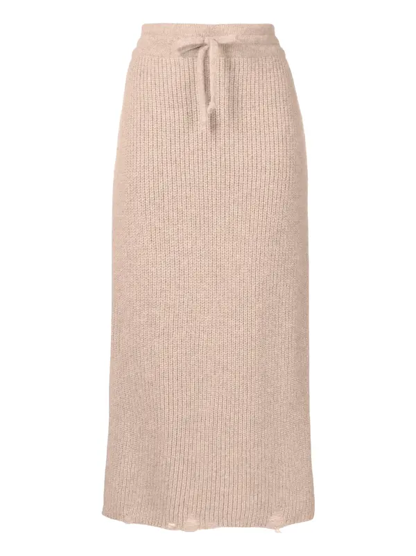 REJINA PYO Leanne Ribbed-knit Skirt - Brown