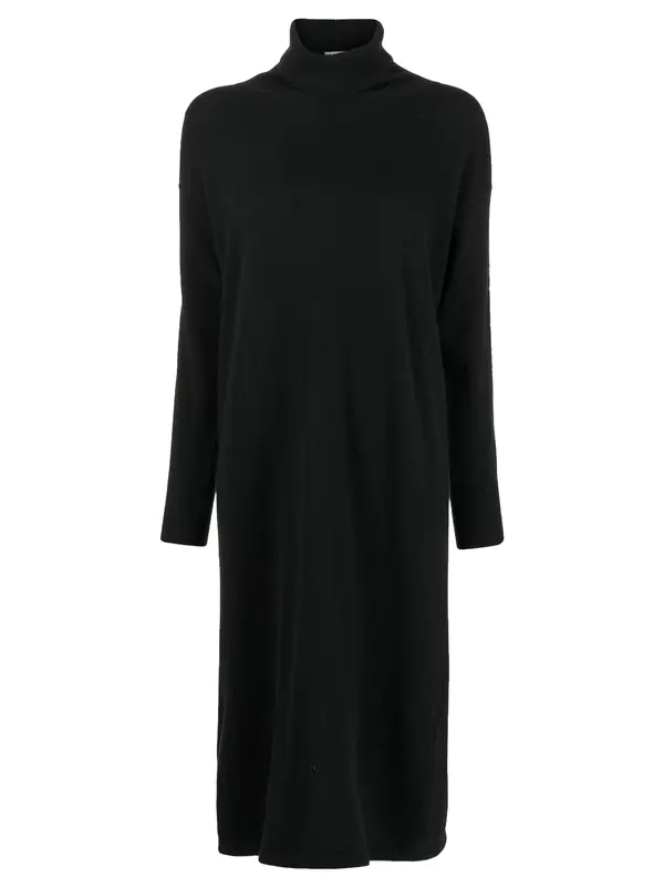 N.peal Roll-neck Cashmere Midi Dress - Black