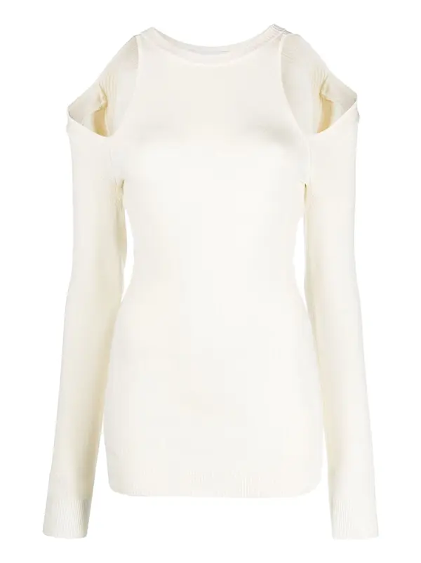 AZ FACTORY Cut-out Shoulder Jumper - White