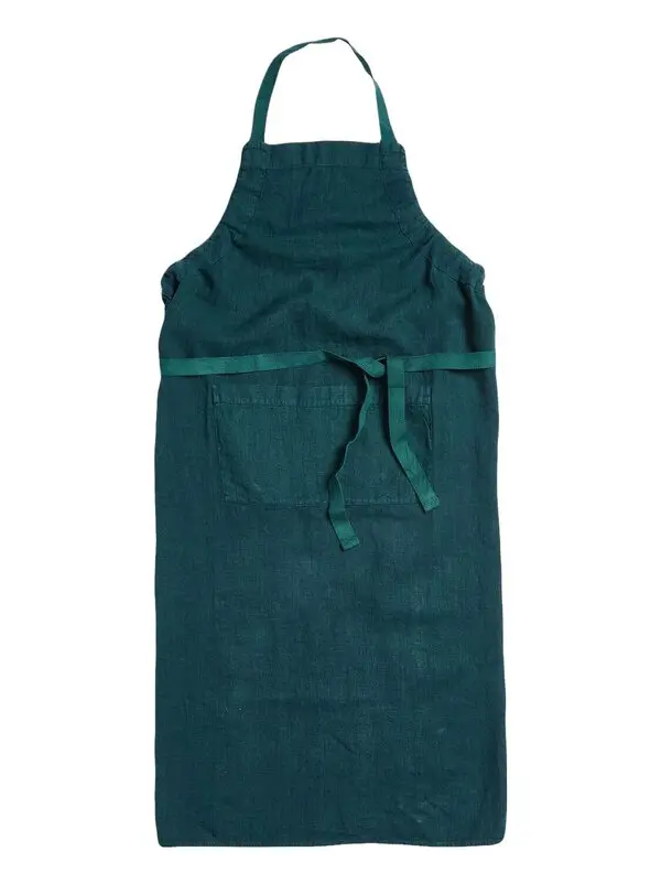 ONCE MILANO Linen Kitchen Apron - Green